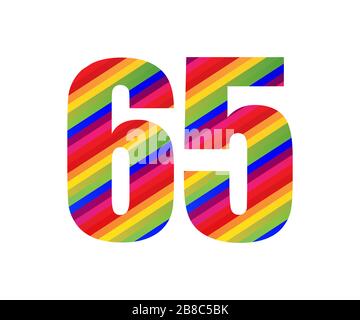 Numeral 65, sixty five, isolated on white background, 3d render Stock ...