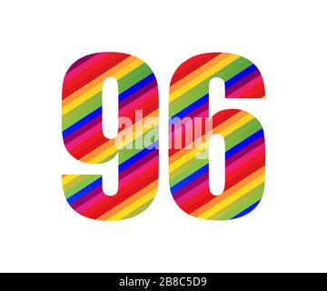 Numeral 96, ninety six, isolated on white background, 3d render Stock ...