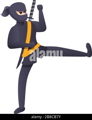 Ninja kicking cartoon icon Stock Vector Image & Art - Alamy