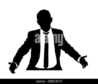 happy young man open arms cartoon vector illustration Stock Vector ...
