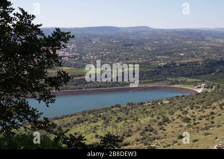 Amazing panorama view of village at the mount Batur. Rural Pinggan pano ...