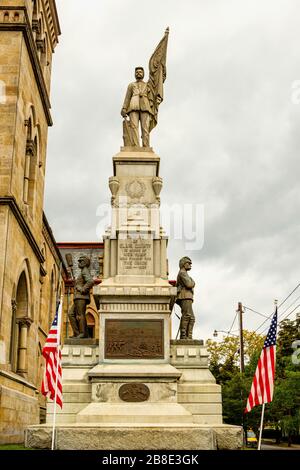 National monument, Gothic-Revival limestone memorial monument with ...