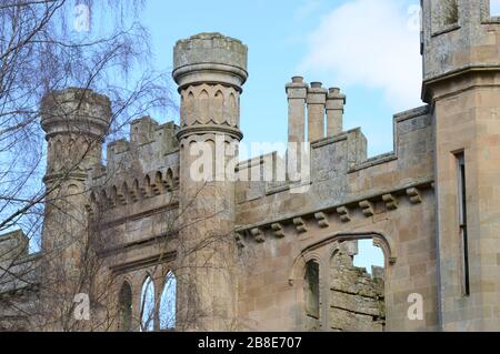 Details of facade of Crawford Priory, Cupar, Fife, built early 19th ...
