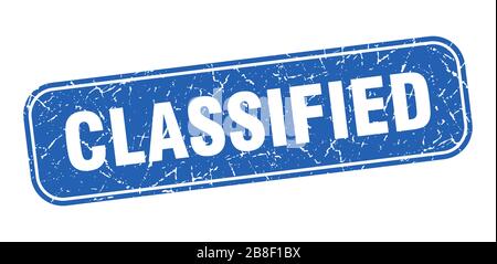 classified sign. classified rounded blue sticker. classified Stock ...