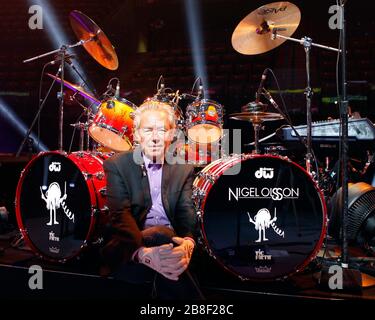Drummer Nigel Olsson does a pre show photo shoot before he performs ...