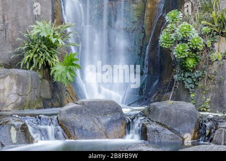 Huntington Falls, an artificial waterfall flowing from the top of ...