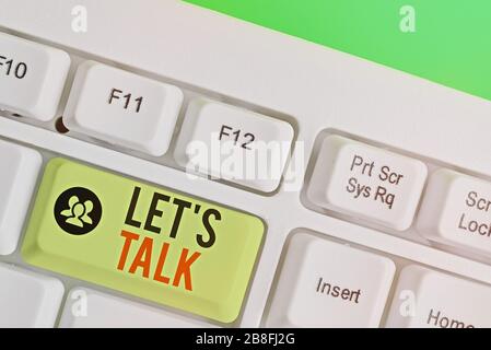 Conceptual hand writing showing Let s is Discuss. Business photo ...