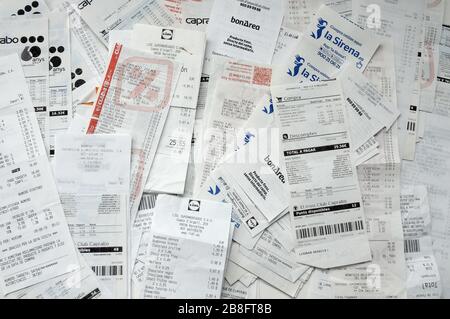 shopping tickets, supermarket tickets Stock Photo - Alamy