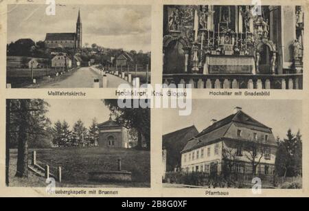 Glogau, Schlesien - Wallfahrtskirche; Hochaltar mit Gnadenbild ...