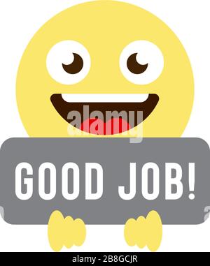 well done emoticons vector icon symbol isolated on white background ...