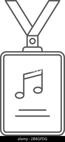 Music staff badge vector icon symbol isolated on white background Stock ...