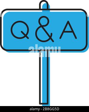 QnA or question and answer vector icon symbol isolated on white ...