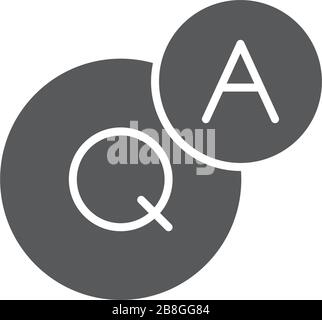 QnA or question and answer vector icon symbol isolated on white ...