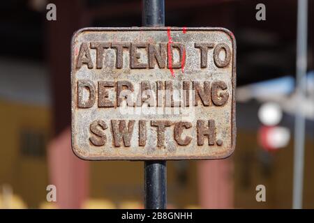 Attend to derailing switch Stock Photo - Alamy