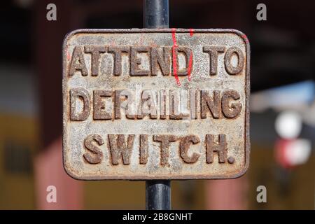 Attend to derailing switch Stock Photo - Alamy