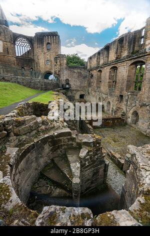 Curved staircase ruin of the Royal Palace and Monastery in the ancient ...