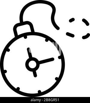 chronometer timer with flame line style icon vector illustration design ...