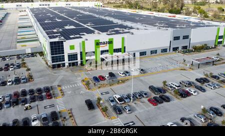 General overall aerial view of an Amazon LAX9 warehouse, Friday, Mar 20 ...