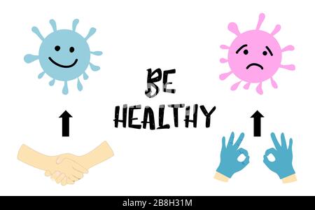 take care of yourself, be careful. Warning poster. Hands in medical ...