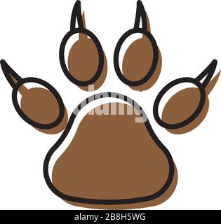 Footprint pet. Paw prints. Dog or cat icon. Foot puppy isolated on ...