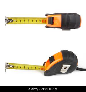 Yellow tape measure with soft shadow Stock Photo - Alamy