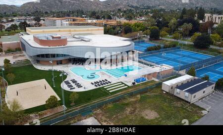 General overall aerial view of the UCR Student Recreation Center at the ...