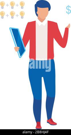Business Analyst, Businessman, Marketer Vector Cartoon Character Stock ...