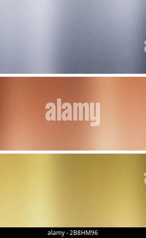 Aluminum, bronze and brass stitched textures. 3d rendering Stock Photo ...
