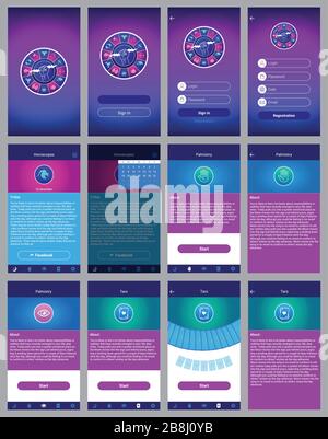 horoscope ui design app mobile user interface vector Stock Vector Image & Art - Alamy