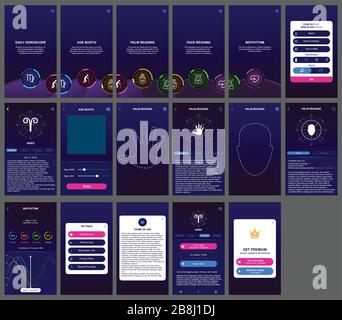horoscope ui design app mobile user interface vector Stock Vector Image ...