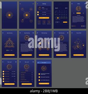 horoscope ui design app mobile user interface vector Stock Vector Image ...