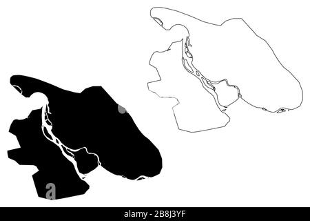 Semey City (Republic of Kazakhstan, East Kazakhstan Region) map vector ...