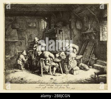 Le Gouter (Bartsch 50) Adriaen Van Ostade (1610-1685). Le Goûter ...