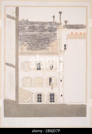 Pierre Bonnard (1867-1947). "House in the courtyard". Engraving. Museum ...