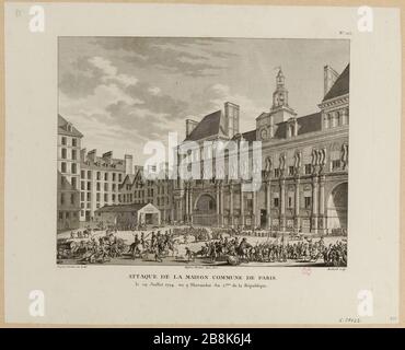 Night of July 27-28, 1794, Robespierre arrested at Paris City Hall ...