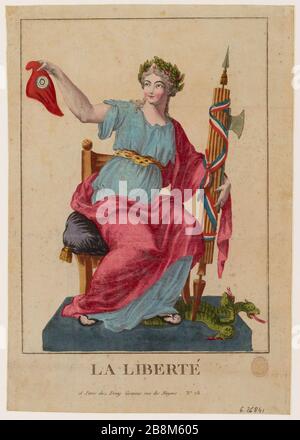 The Goddess of Liberty, allegorical figure of freedom in Phrygian cap ...