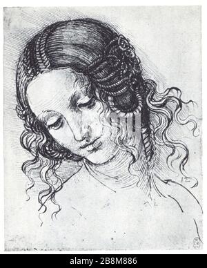 LEONARDO DA VINCI. STUDY FOR LEDA, CIRCA 1504. PEN AND INK DRAWING ON ...