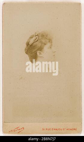 Jeanne Hugo ". Photography of Nadar (1820-1910). Draw on albumin paper ...
