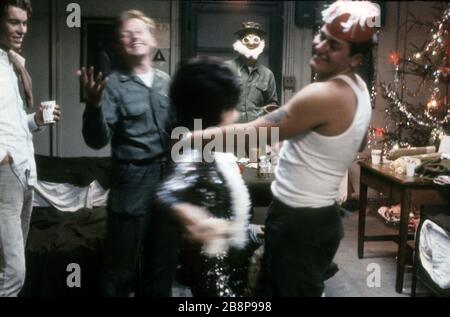 1968 Vietnam War, Soldiers partying in the barracks during the holidays ...