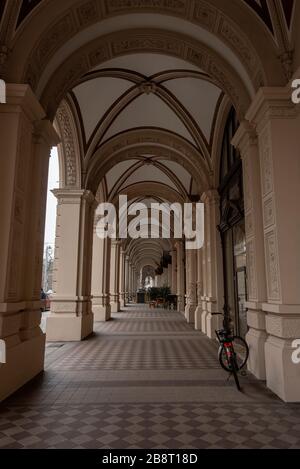 VIENNA, AUSTRIA. Arched vaults of a building in Vienna near the Town ...