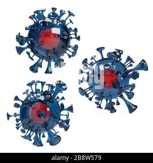 Abstract techno 3d corona virus outbreak illustration Stock Photo - Alamy