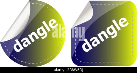 dangle word on stickers web button set, label, icon Stock Photo - Alamy