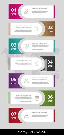 Seven labels with business icon infographics Stock Vector Image & Art ...