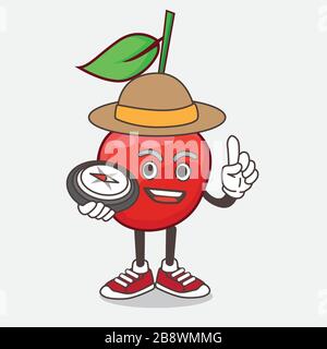 Red Bing Cherry Mascot Character Vector Illustration Stock Vector Image ...