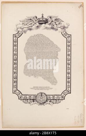 French Revolution. Testament of Louis XVI, letter of 25 December 1792 ...