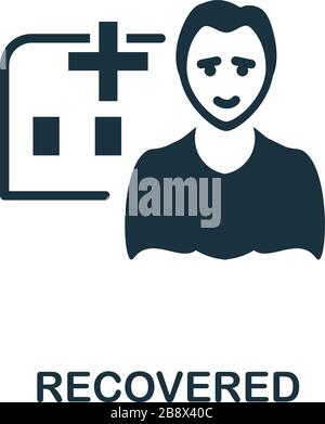 Recovered icon. Simple illustration from coronavirus collection ...