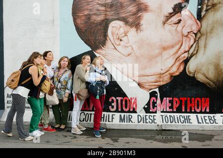Fraternal Kiss (Brezhnev and Honecker) painting by Dimitri Vrubel, East ...
