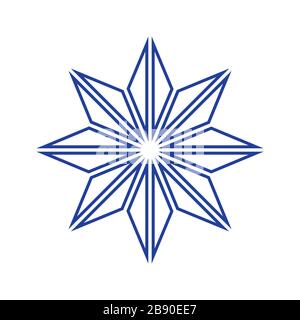 Eight pointed blue star simple thin line icon Stock Vector Image & Art ...