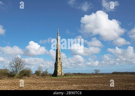 Sir Tatton Sykes Monument built in 1865 at Sledmere in the East Ridings ...