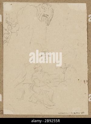Study, probably for religious stained glass project. (Dummy Title Stock ...